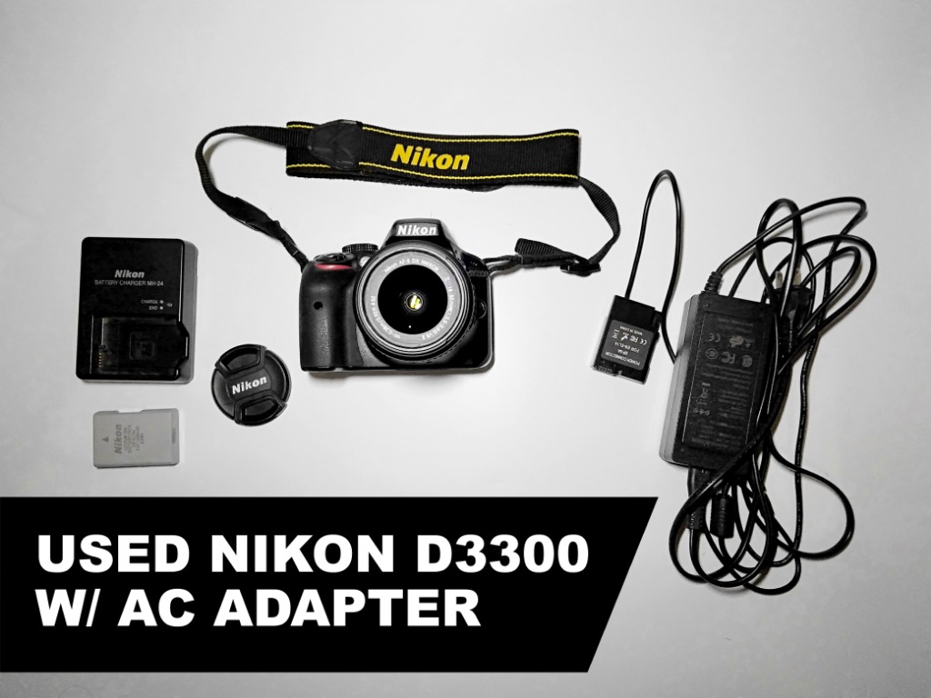 Nikon D3300 DSLR Camera with AC Adapter, Photography, Cameras on Carousell