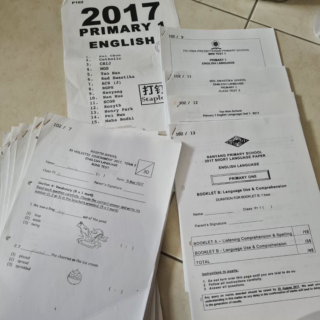 P1 English Exam Papers 2017 assessment, Hobbies & Toys, Books ...