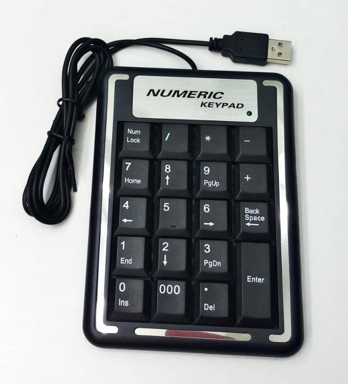 Portable Slim USB Mini Numeric KeyPad Number Keyboard- Full Size 19 Keys- Numeric Keypad for ...