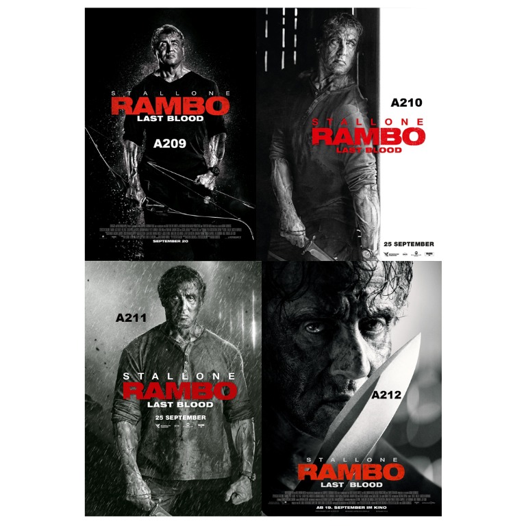 RAMBO: LAST BLOOD (2019) MOVIE POSTERS STALLONE, Hobbies & Toys ...