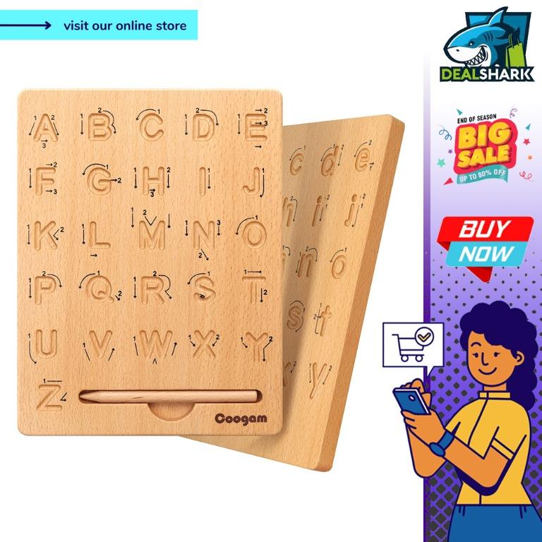 (readystock) Coogam Wooden Letters Practicing Board, Double-Sided ...