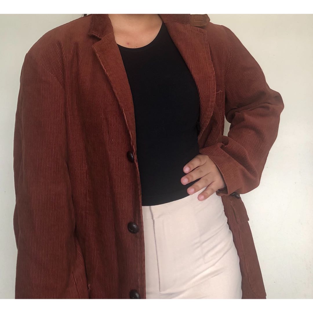 Rust Corduroy Jacket, Women's Fashion, Coats, Jackets and Outerwear on ...