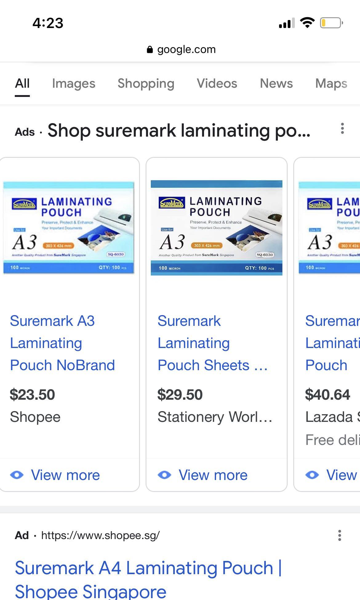 SureMark A3 Laminating Pouch - 100 pieces, Hobbies & Toys, Stationery ...