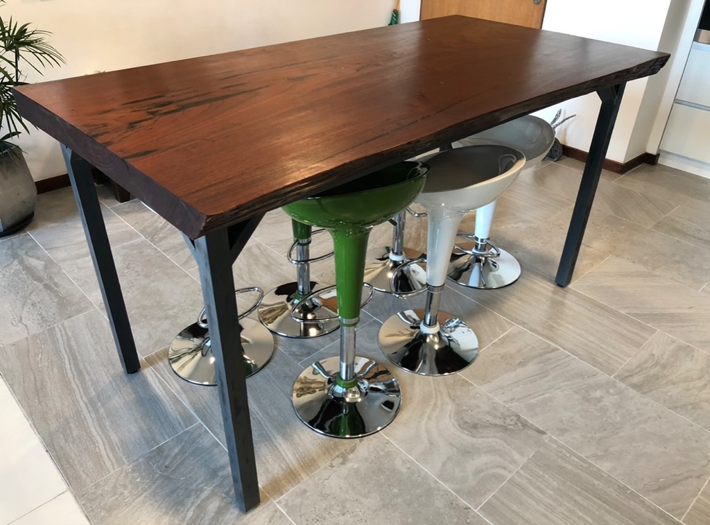 Tall kitchen island table rosewood, Furniture & Home Living, Furniture ...