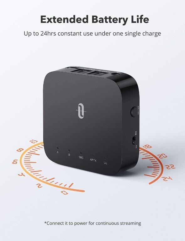TaoTronics Wireless Audio Adapter (TT-BA09 Pro) [2020 Upgrade] Bluetooth 5.0 Super Low Latency ...