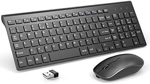 Wireless Keyboard and Mouse Combo Rechargeable 2.4G Ergonomic and Slim for Windows, PC, Laptop ...