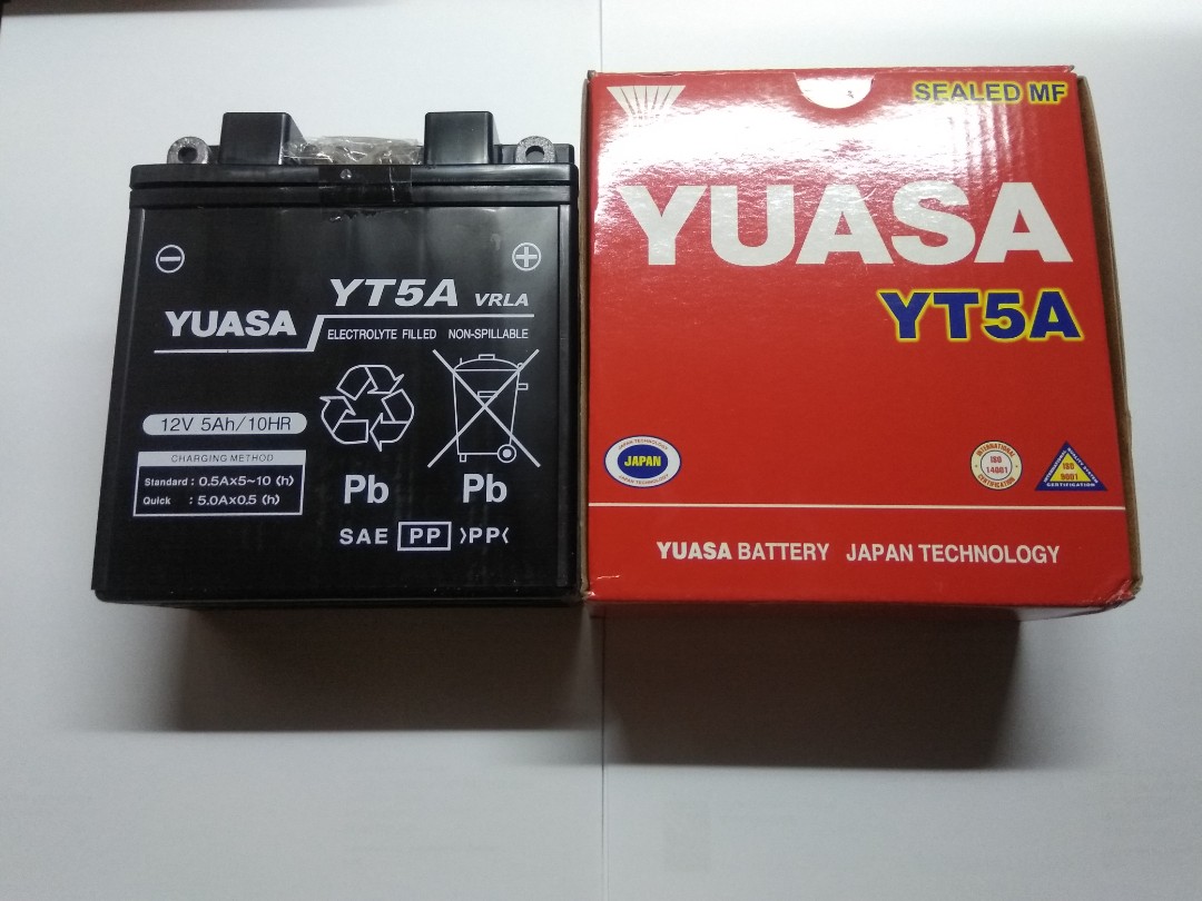 YT5A Yuasa battery, Motorcycles, Motorcycle Accessories on Carousell