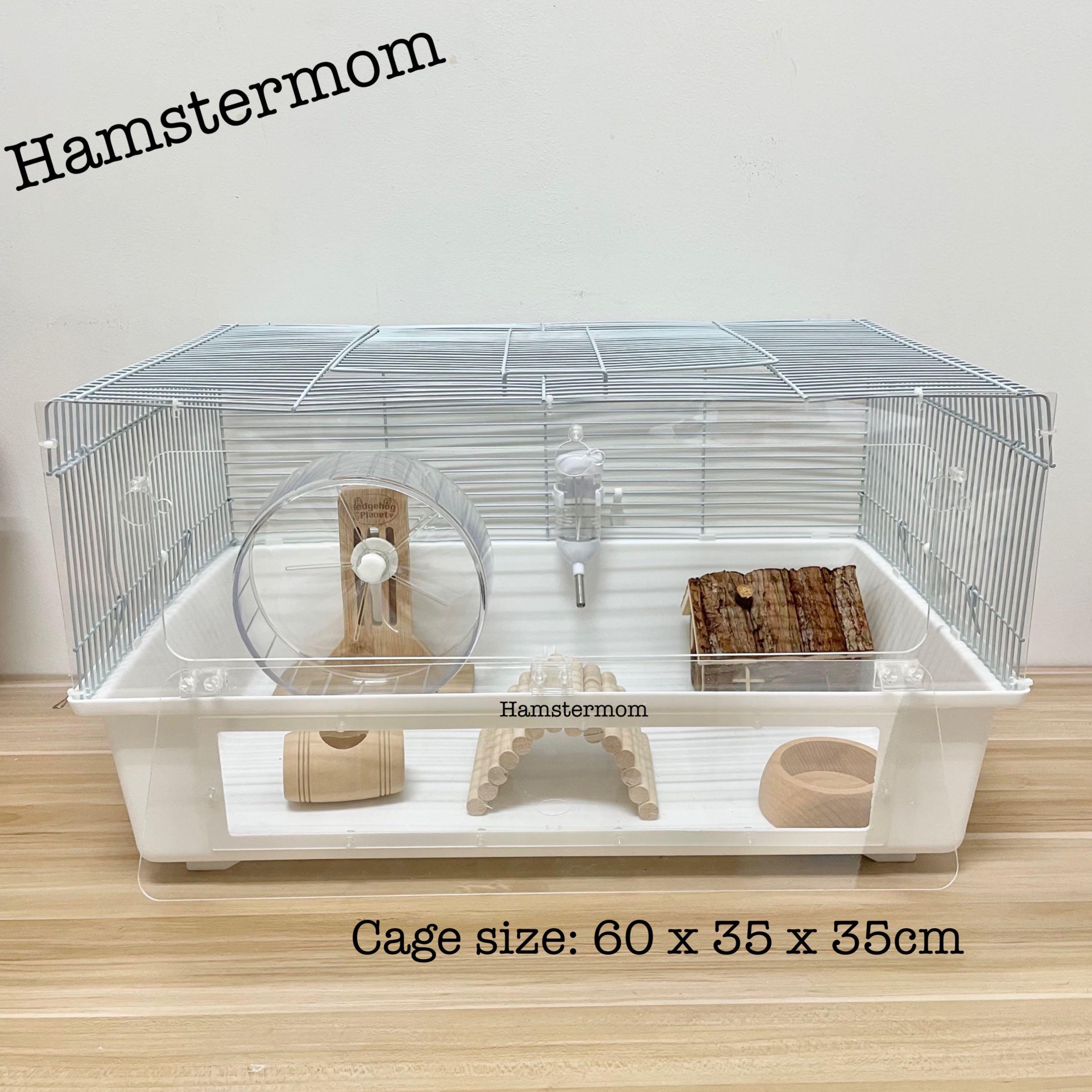 60cm Front Acrylic Hamster Bar Cage with Optional Toys & Accessories ...