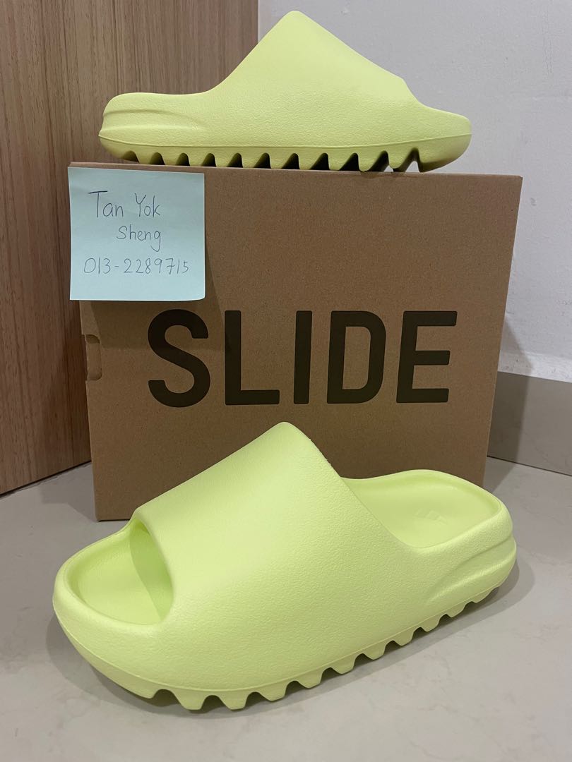 Adidas Yeezy Slide "Green Glow", Women's Fashion, Footwear, Flipflops ...