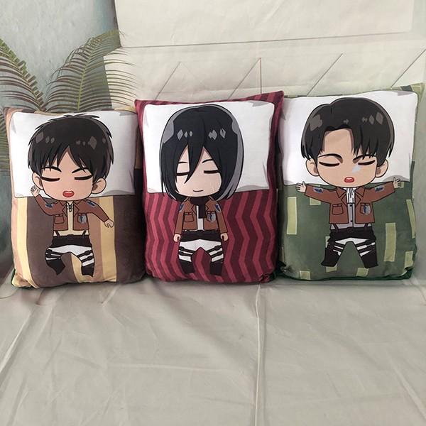 ATTACK ON TITAN AOT MIKASA EREN LEVI PLUSHIE PILLOW BLANKET ANIME ...