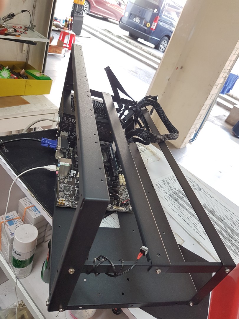 Bitcoin mining rig / rig frame, Computers & Tech, Desktops on Carousell