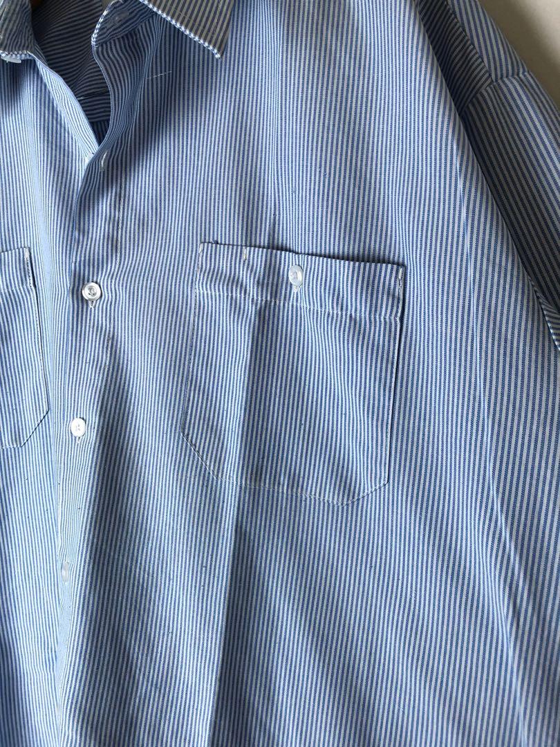 Canadian Uniform Limited Blue Stripe Long Sleeve Overshirt, Men's ...