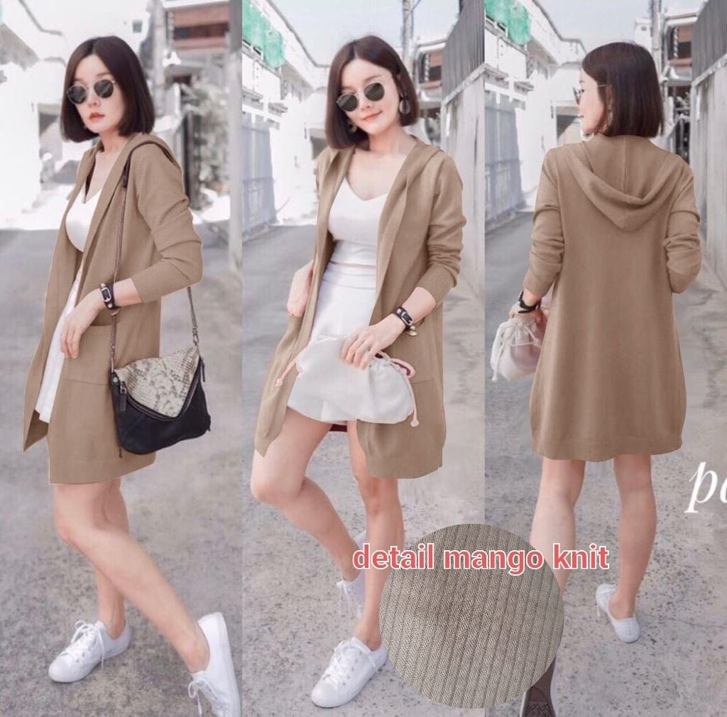 Cardi hodie knit premium, Fesyen Wanita, Pakaian Wanita, Baju Luaran di Carousell