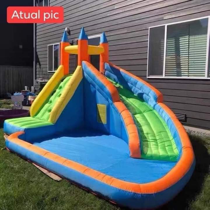 CASTLE BIG INFLATABLE POOL WITH SLIDE, Hobbies & Toys, Toys & Games on ...