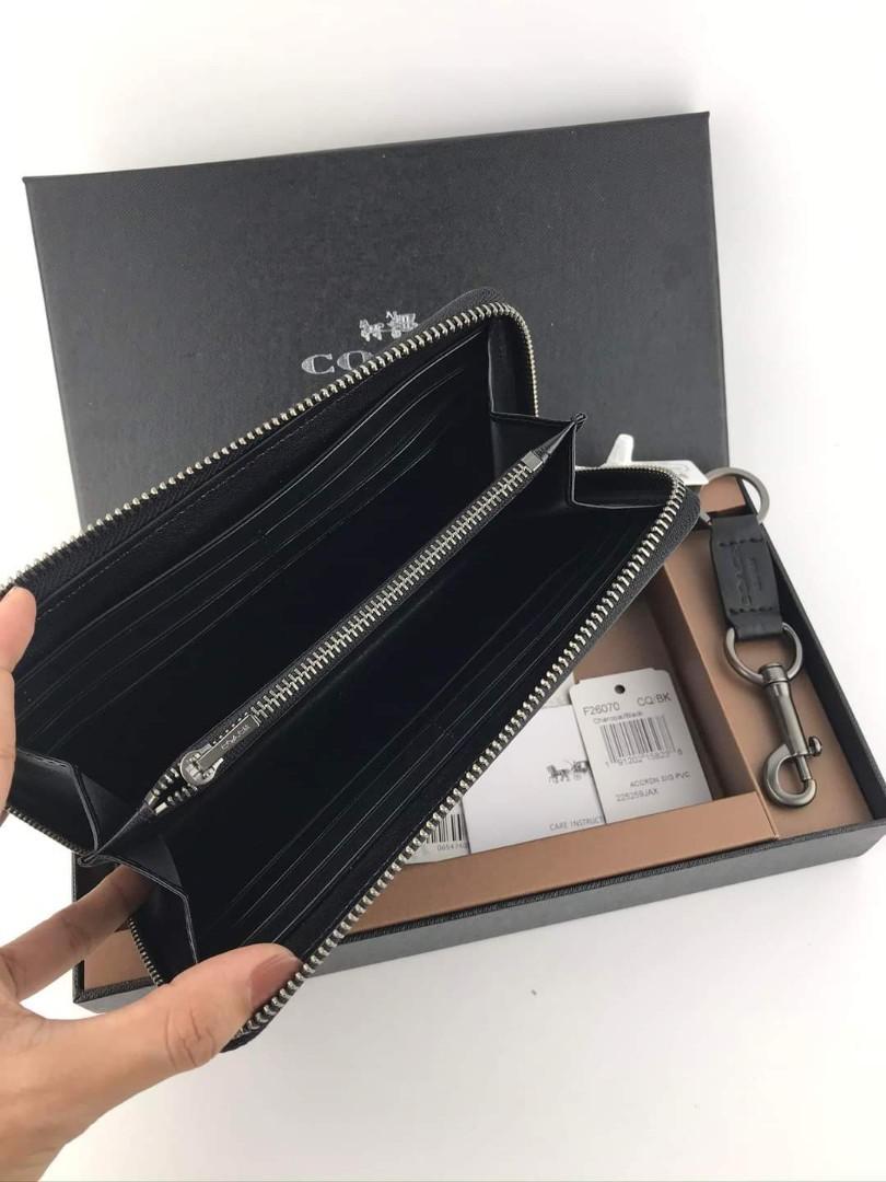 Coach Men's Long Wallet in Signature Canvas with Stripes with Keyfob ...