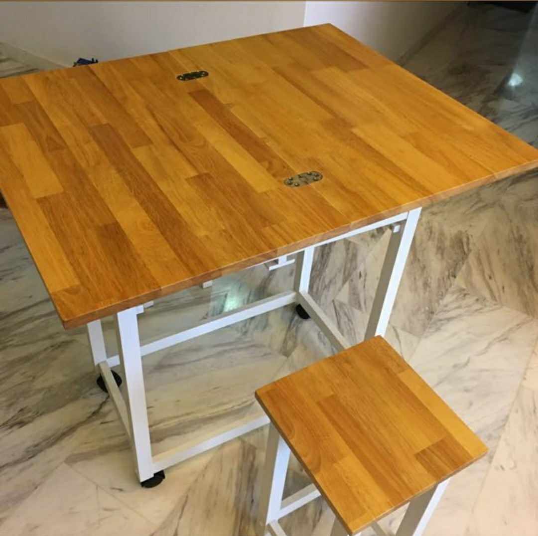 Compact Movable Table & Chairs, Furniture & Home Living, Furniture ...