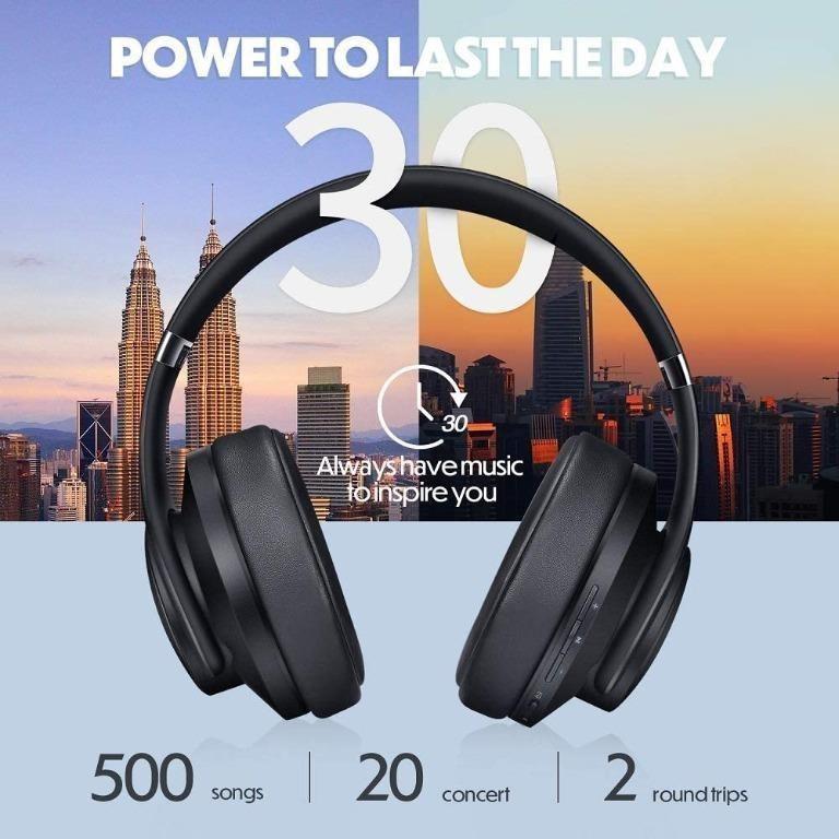 DOQAUS life 2 Over-Ear Bluetooth Headphones with 3 EQ Modes, 30 Hours ...