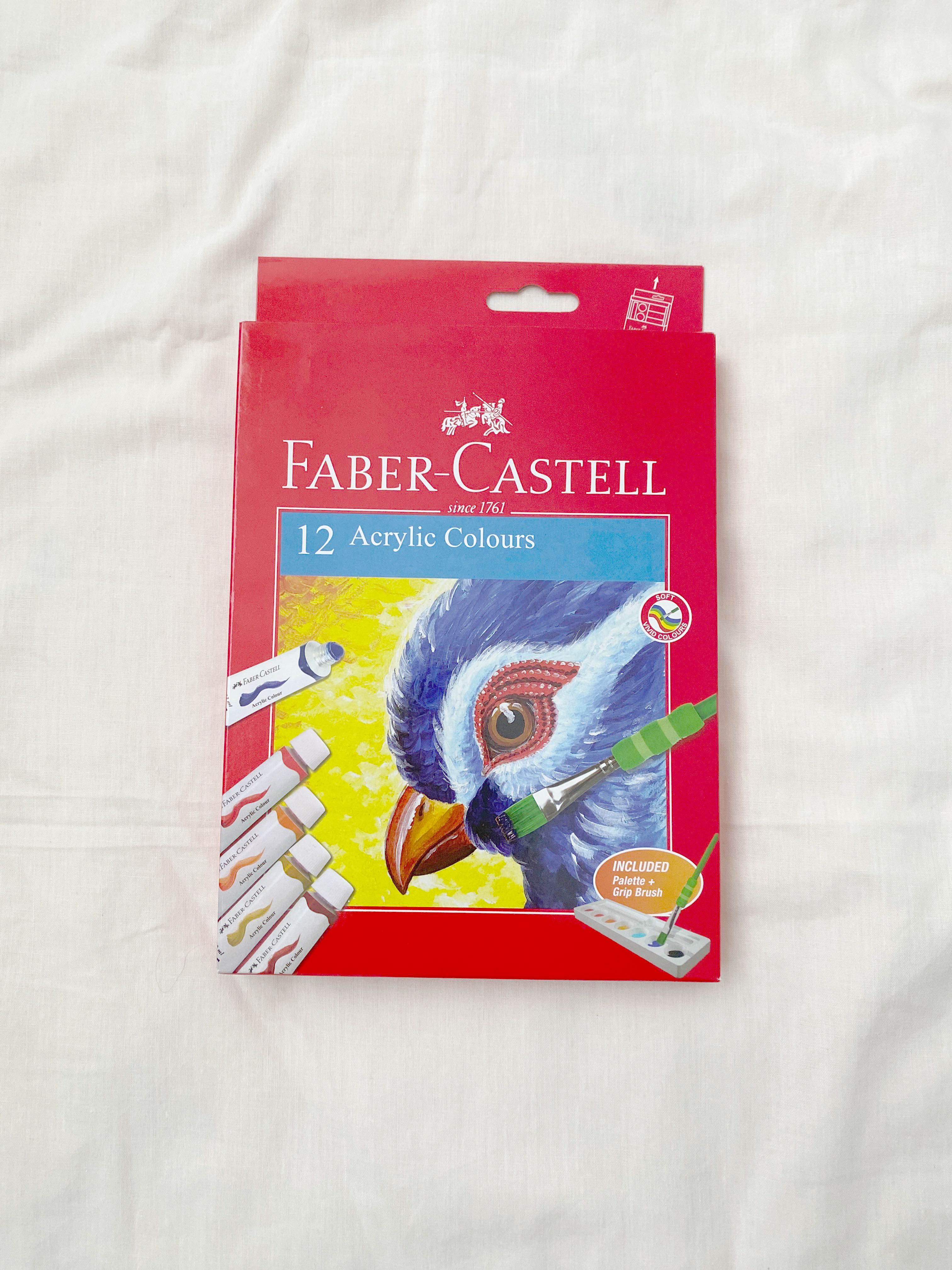 Faber Castell 12 Acrylic Colours Paint Set, Hobbies & Toys, Stationery ...