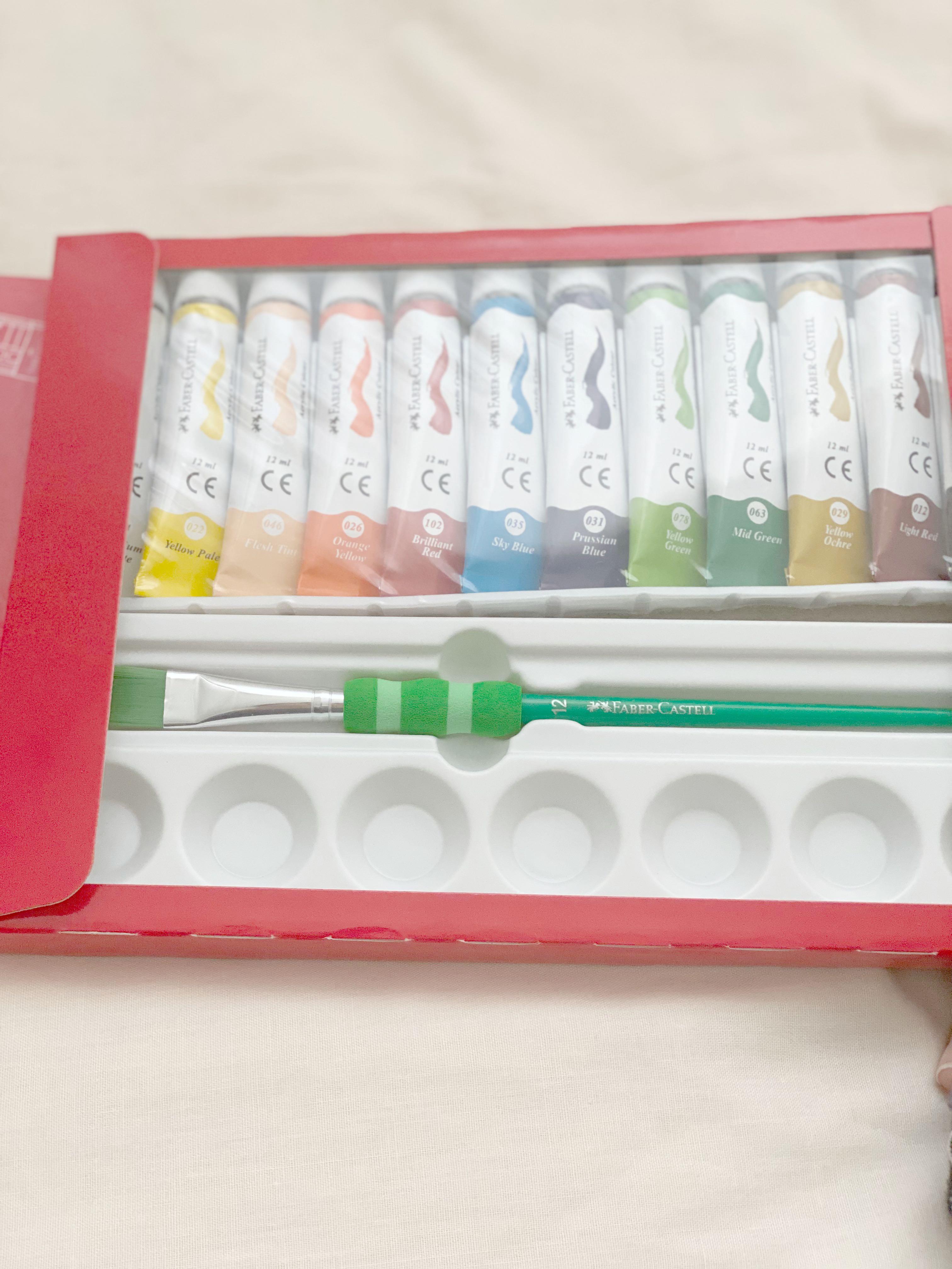 Faber Castell 12 Acrylic Colours Paint Set, Hobbies & Toys, Stationery ...