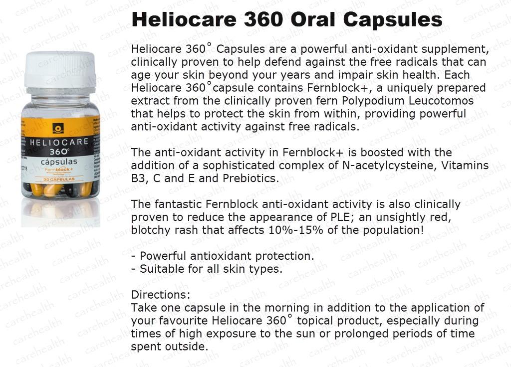 Heliocare 360 Oral Capsules (30 capsules), Health & Nutrition, Health ...