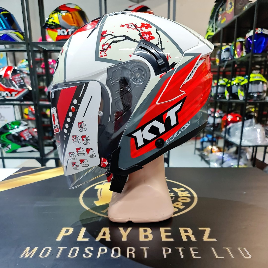 KYT NFJ XAVI SAKURA HELMET, Motorcycles, Motorcycle Accessories on ...