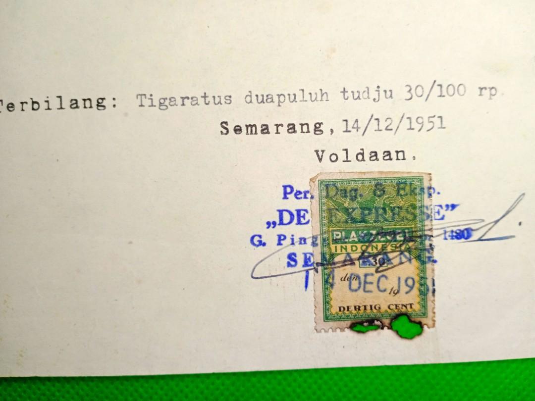 Nota lama tertempel Plakzegel 30, Antik, Lainnya di Carousell