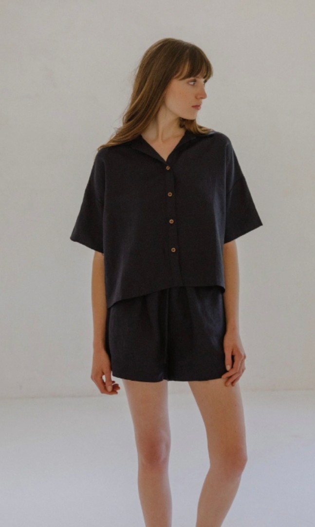 OSN - Linen Relaxed Shirt, Women's Fashion, Tops, Shirts on Carousell