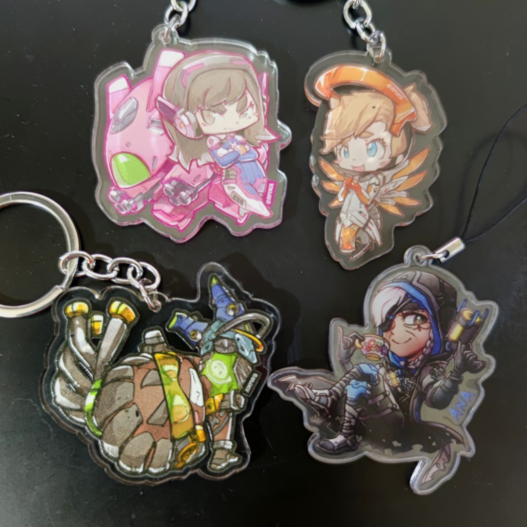 Overwatch fan keychains (D.va Lucio Mercy Ana), Hobbies & Toys ...