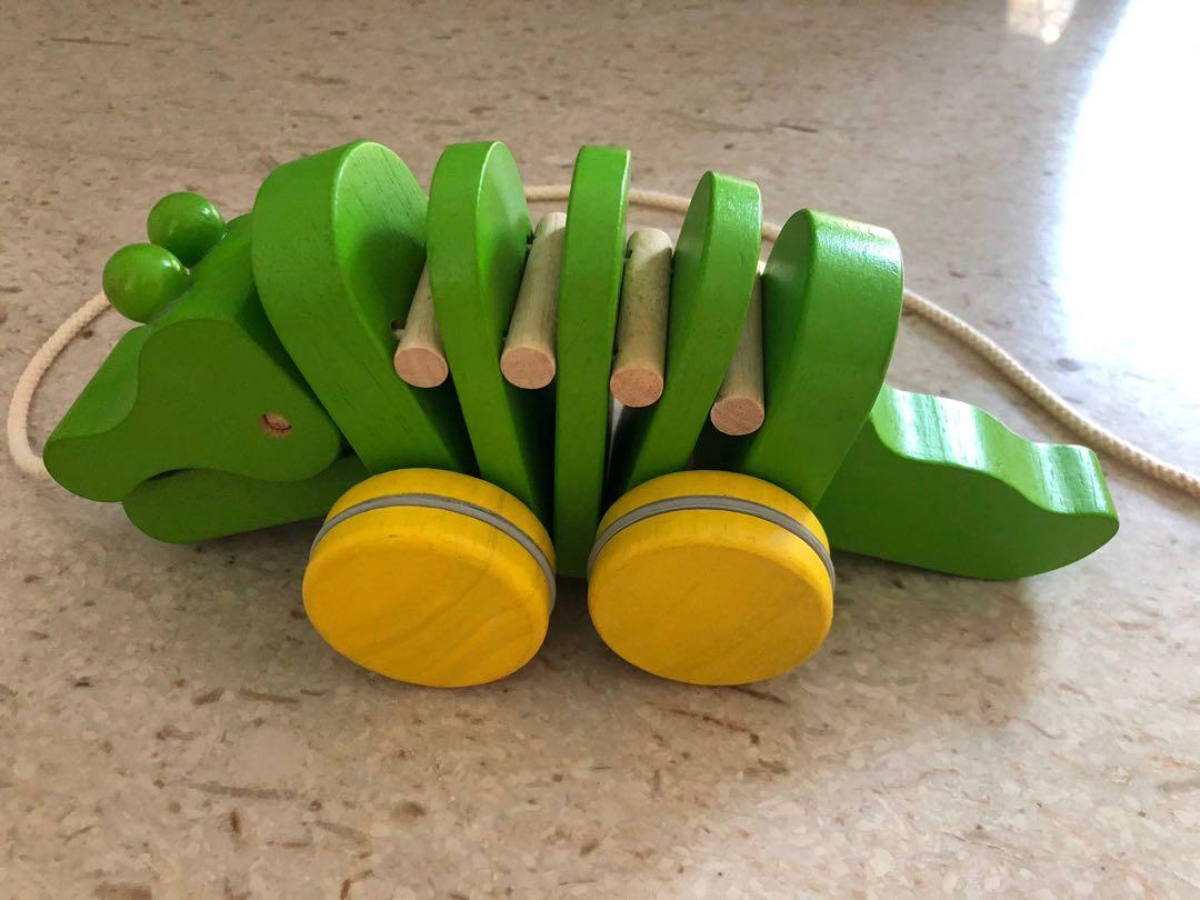 Plan Toys Dancing Alligator Pull Along, Babies & Kids, Infant Playtime ...