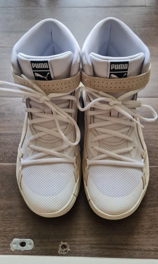 Puma white high cut shoes, Luxury, Sneakers & Footwear on Carousell