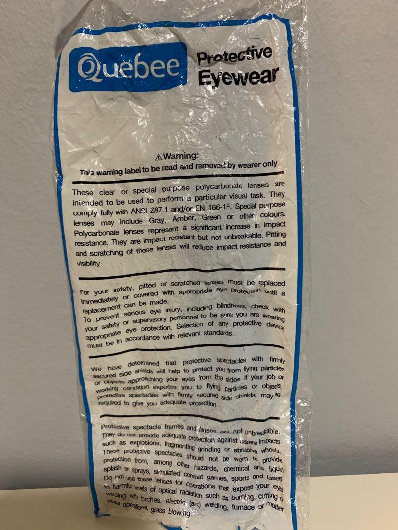Quebee Safety goggle, Everything Else on Carousell