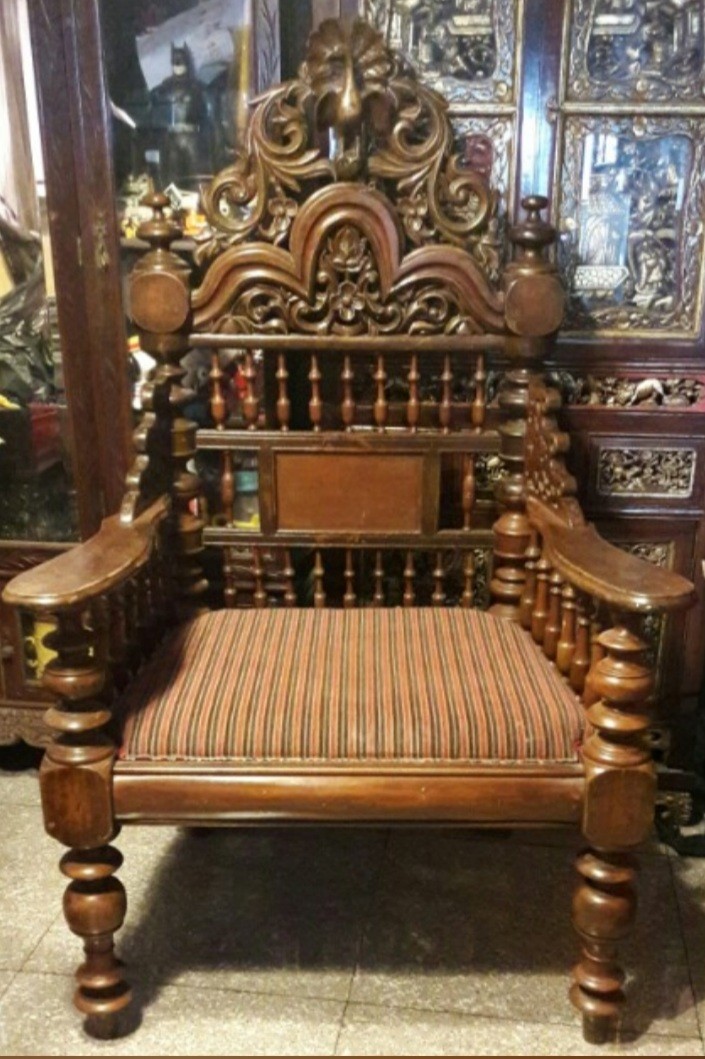 Rare Antique King Throne Chair, Hobbies & Toys, Memorabilia ...