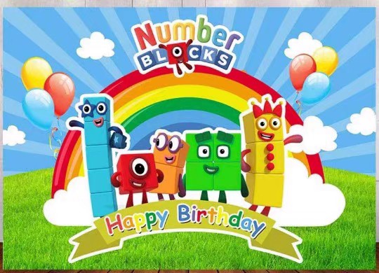 [Ready Stock] Numberblocks (Design 2) Happy Birthday banner backdrop ...