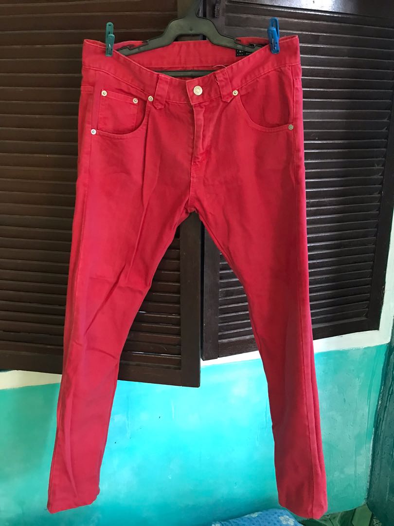 red pants, Men's Fashion, Bottoms, Jeans on Carousell