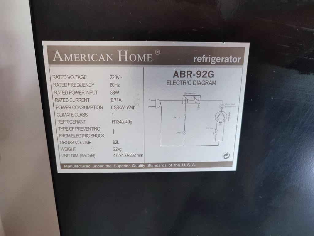 Refrigerator American Home 3cubic feet ABR-92G Silver, TV & Home ...