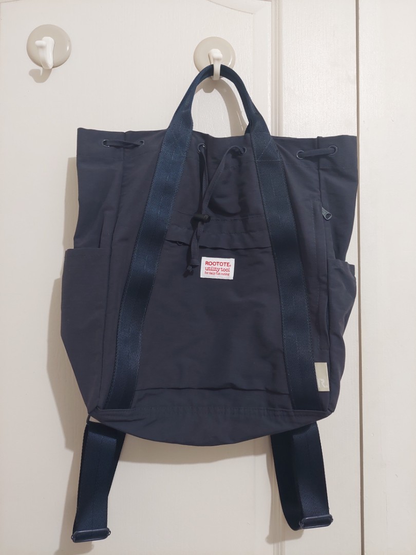 Rootote V2 2-way Tote bag/backpack (Navy Blue), Women's Fashion, Bags ...