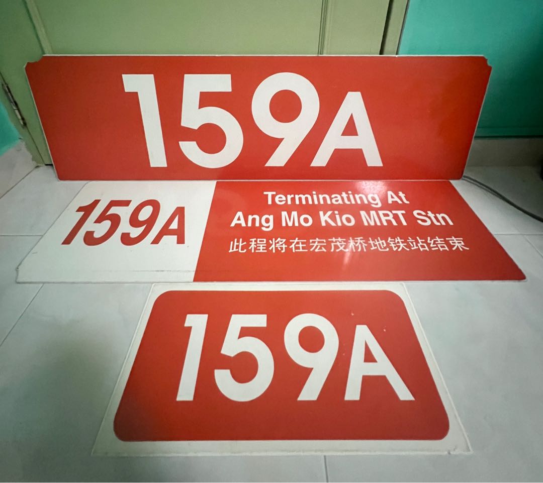 SBS Transit- Service 159A Destination Sign (Full Set), Hobbies & Toys ...