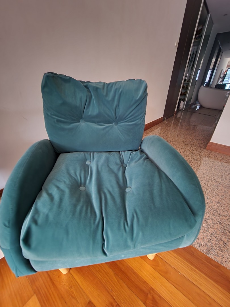 Semi reclining velvet chair, Furniture & Home Living, Furniture, Chairs ...