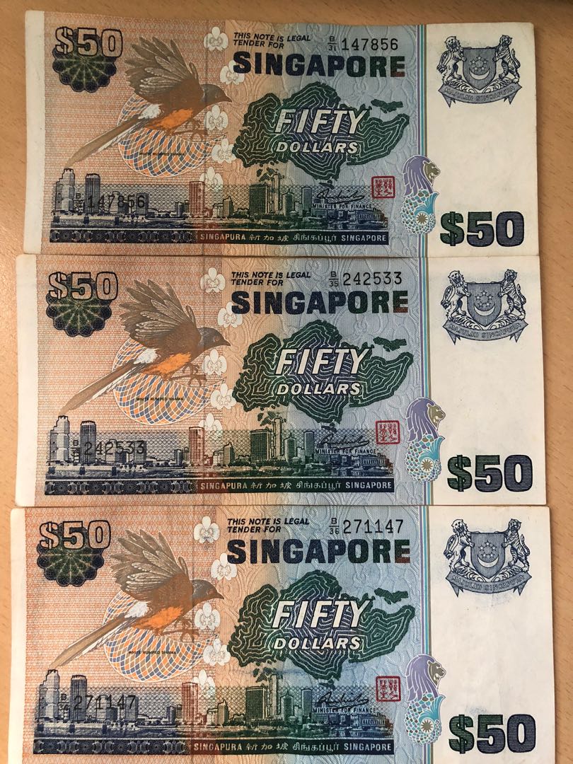 SGD 50 dollar bird note series, Hobbies & Toys, Memorabilia ...