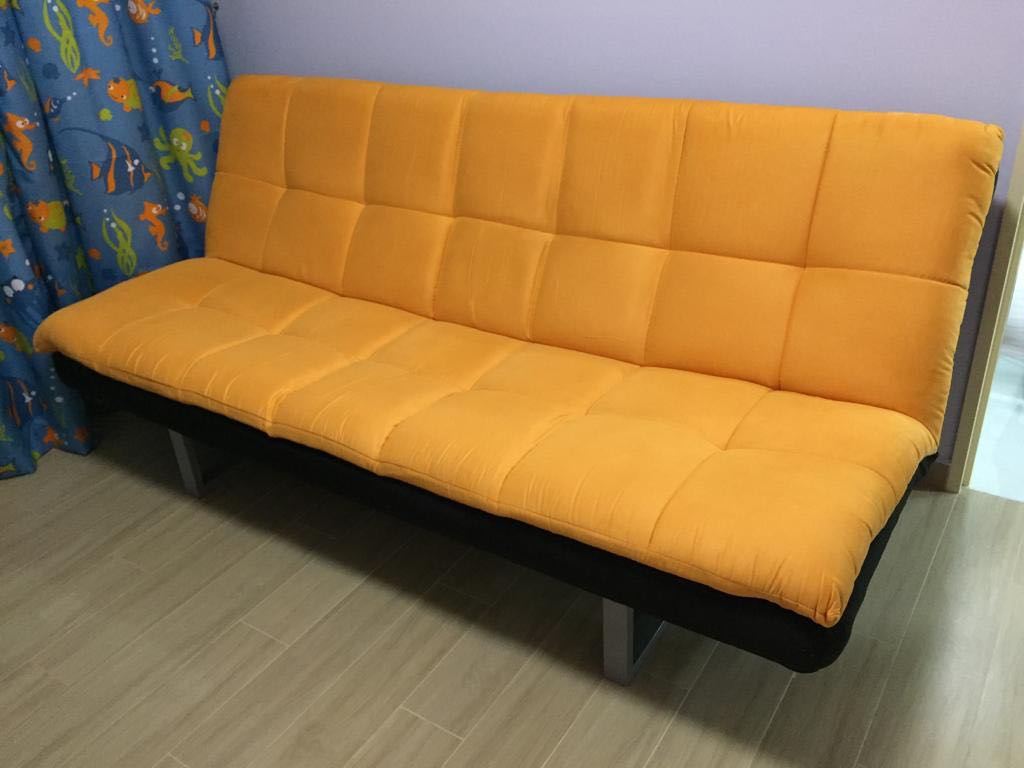 Fuze Haydon Sofa Bed Orange/Billy Black, Furniture & Home Living ...