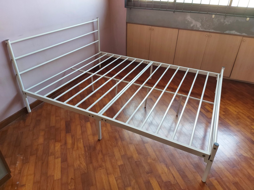 Solid Metal Bedframe, Furniture & Home Living, Furniture, Bed Frames ...