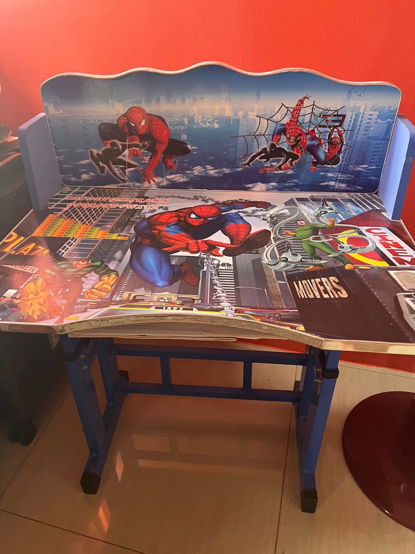 Spiderman study table only for kids (preloved), Babies & Kids, Baby ...