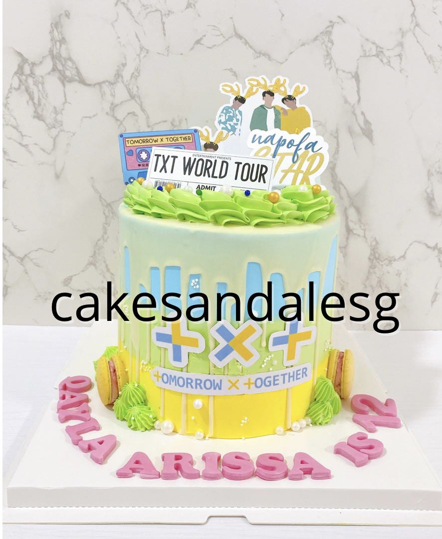 TXT Kpop Cake, Food & Drinks, Homemade Bakes on Carousell