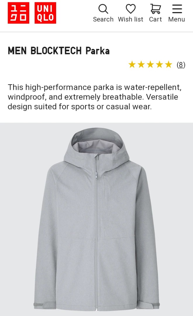 Uniqlo blocktech parka, Men's Fashion, Tops & Sets, Hoodies on Carousell