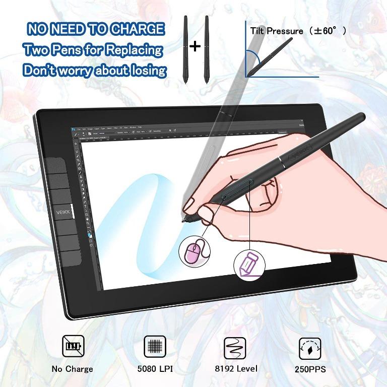VEIKK VK1200 Drawing Tablet with Screen, 11.6 inch Full-Laminated ...
