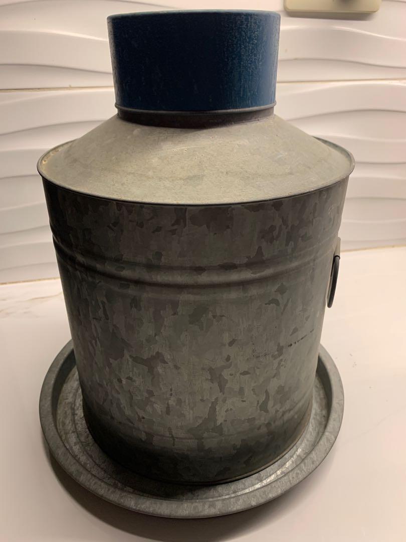 Vintage Milk Container | Galvanized Metal Decor, Rustic Farmhouse, Milk ...