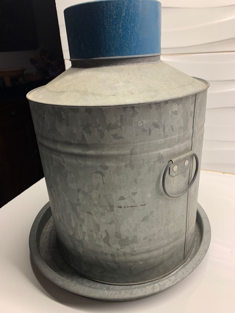 Vintage Milk Container | Galvanized Metal Decor, Rustic Farmhouse, Milk ...