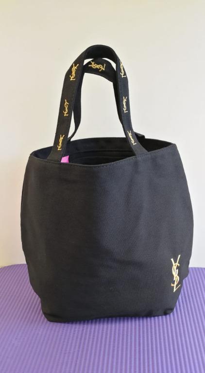 YSL 經典金色LOGO刺繡帆布手挽袋, 女裝, 手袋及銀包, 多用途袋 - Carousell