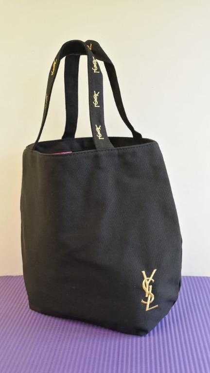 YSL 經典金色LOGO刺繡帆布手挽袋, 女裝, 手袋及銀包, 多用途袋 - Carousell