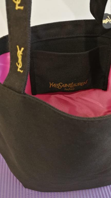 YSL 經典金色LOGO刺繡帆布手挽袋, 女裝, 手袋及銀包, 多用途袋 - Carousell